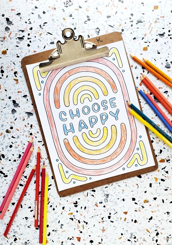Colorful Optimism Coloring Pages Gratitude Coloring Pages - Etsy