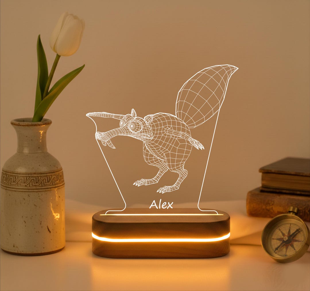 Personalized Ice Age Night Light, Custom Lamp for Kids, Engraved Name ...