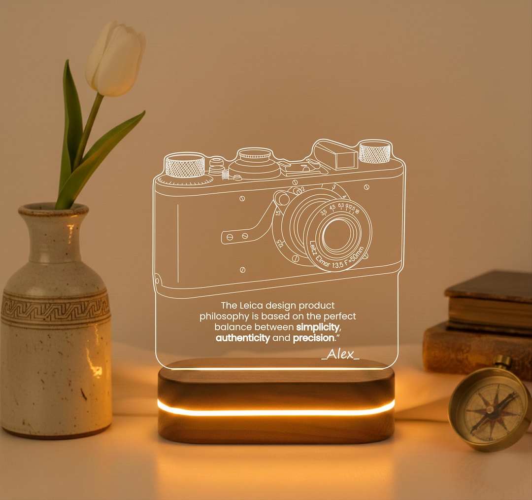 Personalized Camera 3D Night Light, Photographer Gift, Vintage Leica ...