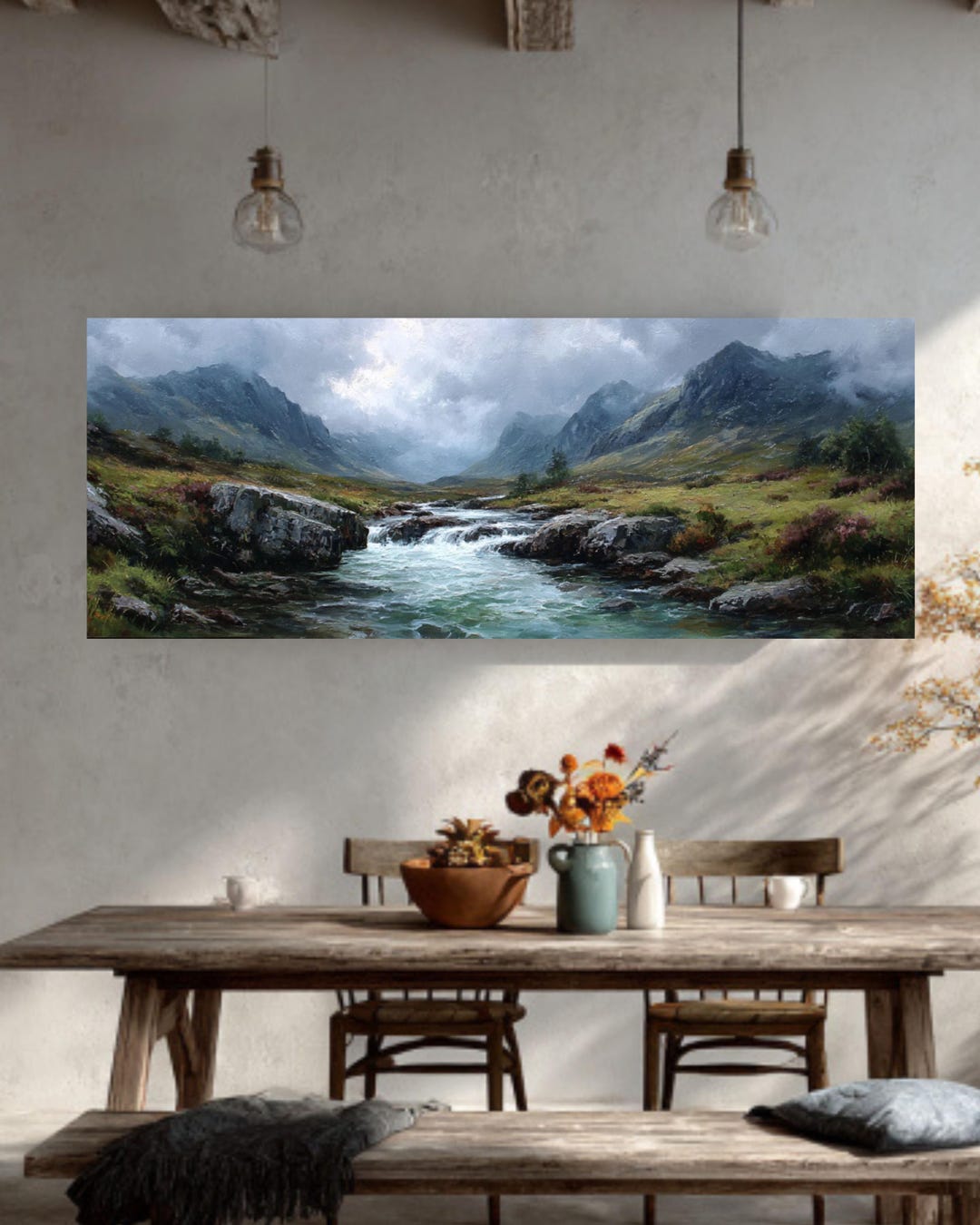 Rustic River Landscape Art – Waterhouse Style Scottish Glen Print - Etsy