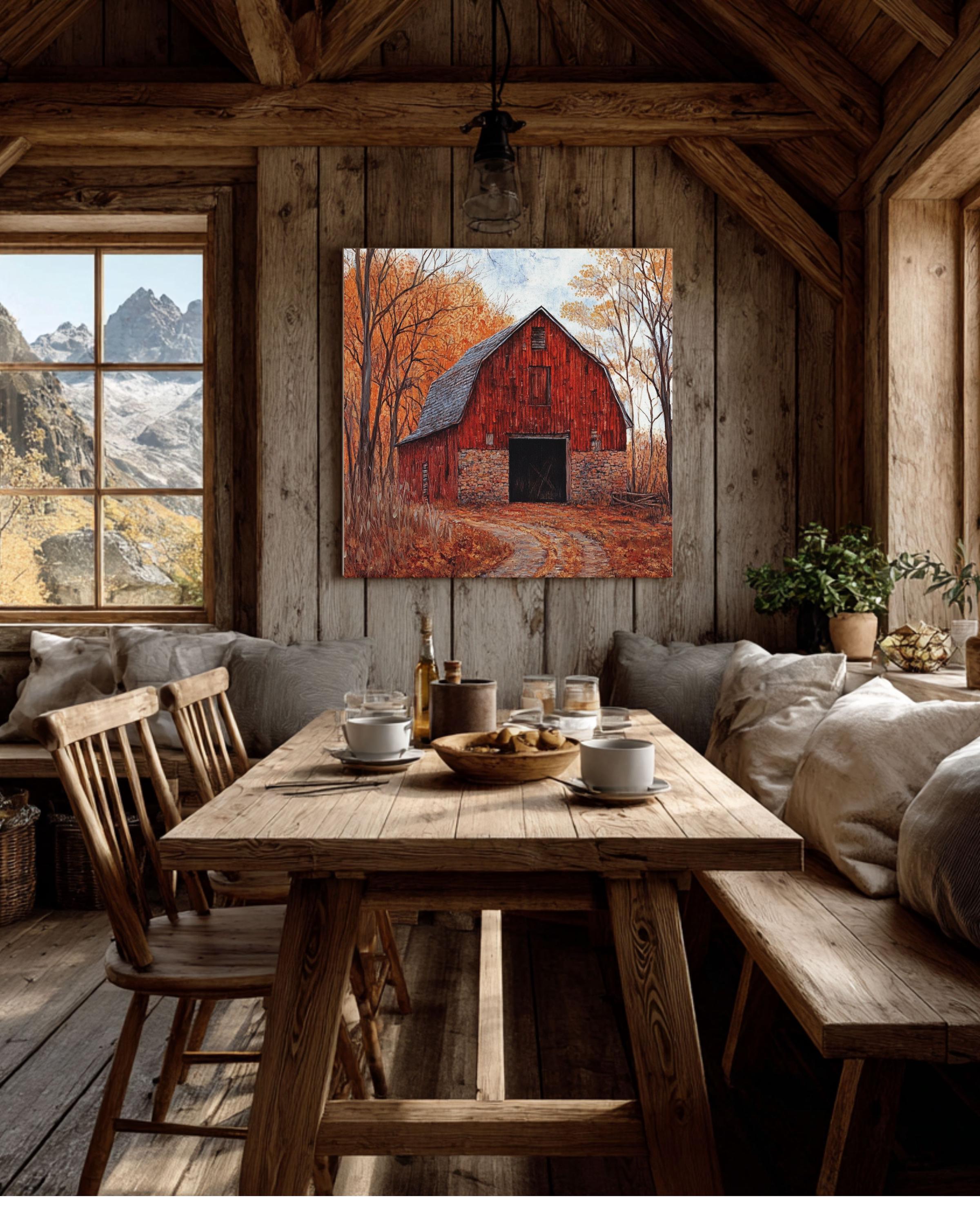 Rustic Red Barn Canvas Print: Farmhouse Wall Art - Etsy