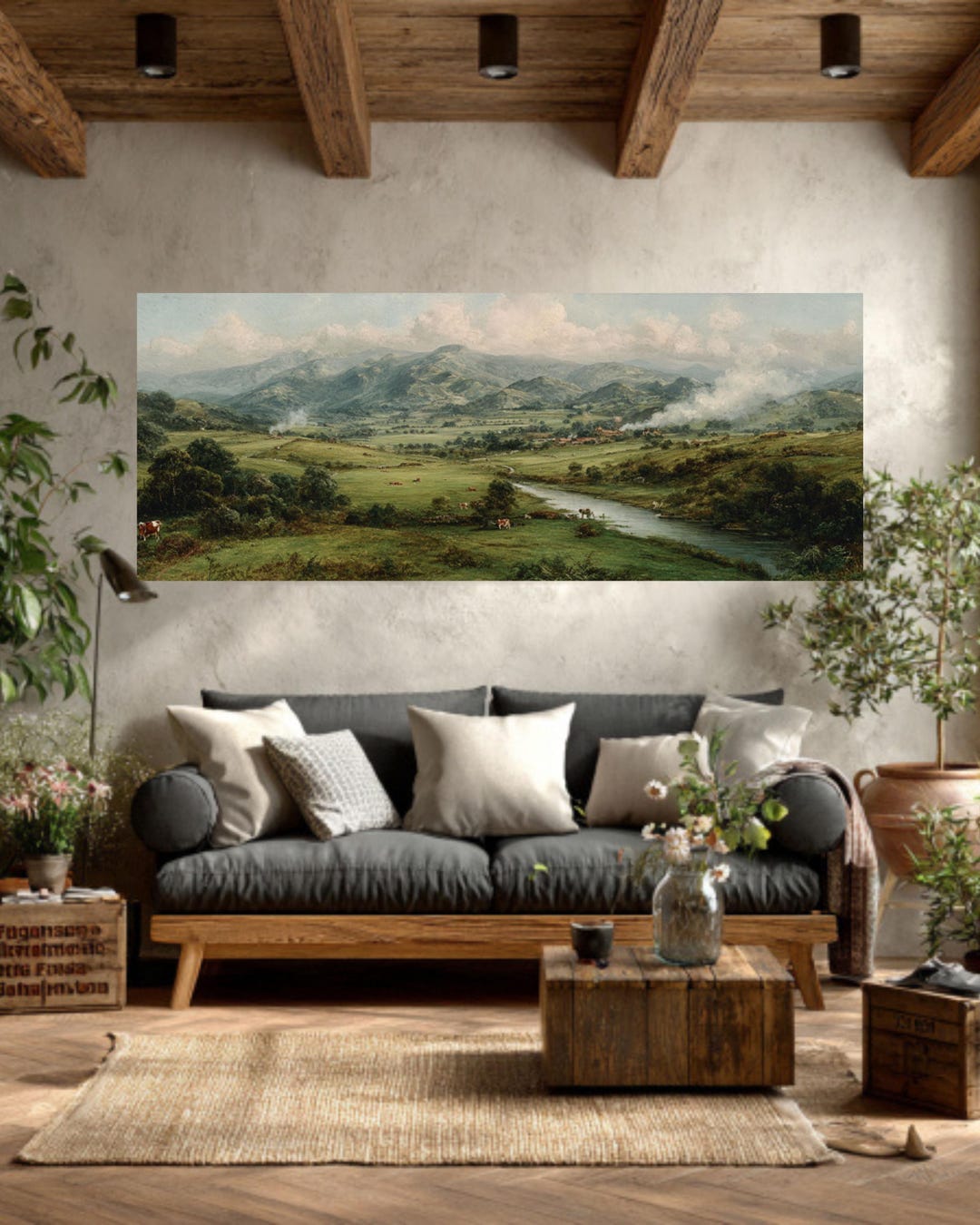 Scottish Moorland Landscape Painting – Rustic Farmhouse Wall Art - Etsy