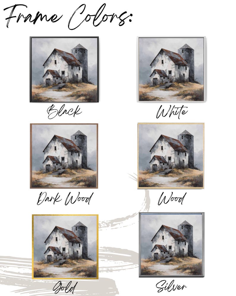 Rustic Farmhouse Barn Canvas – Vintage Gray & Brown Country Scene With ...