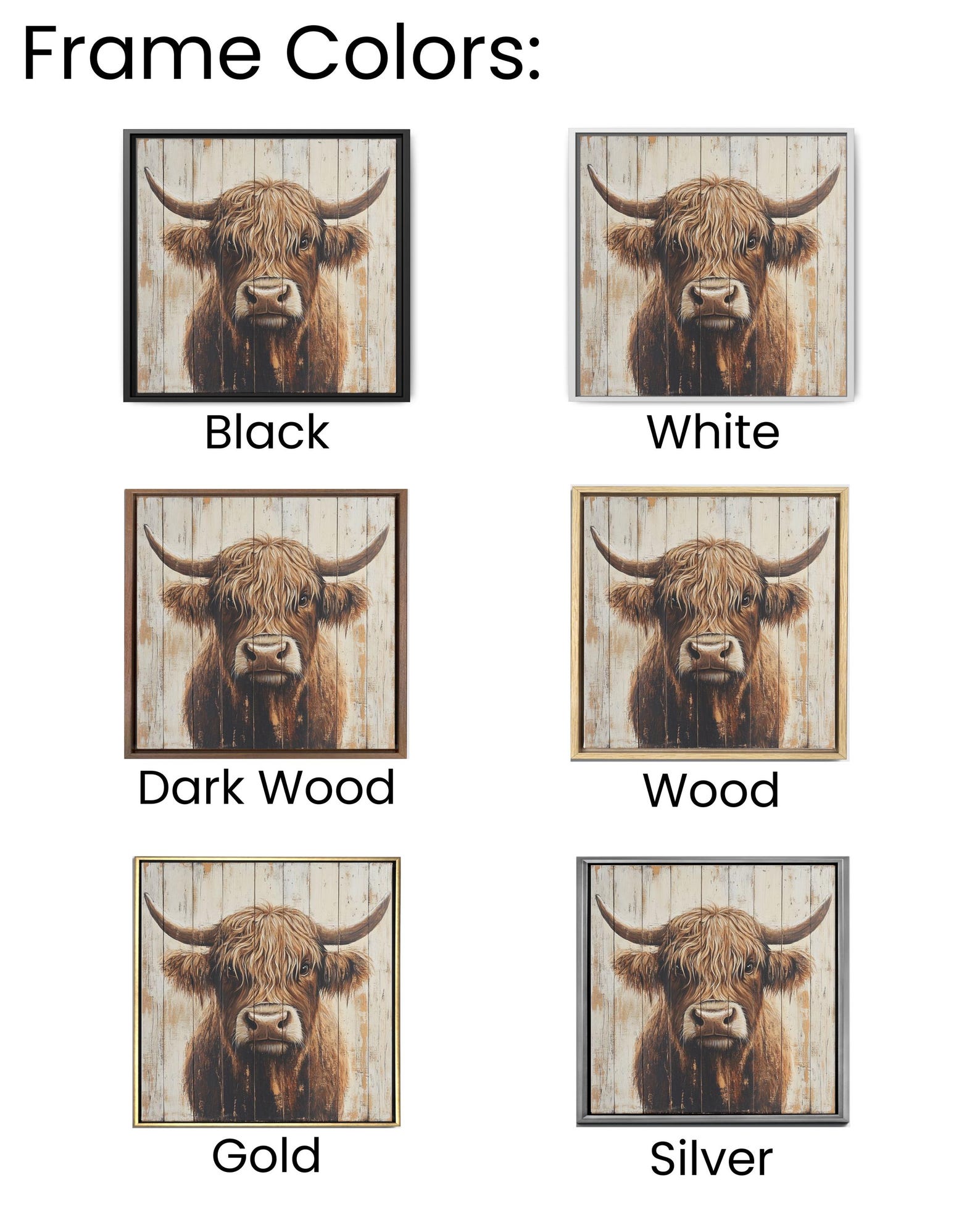 Highland Cow Canvas Print: Rustic Farmhouse Wall Art - Etsy