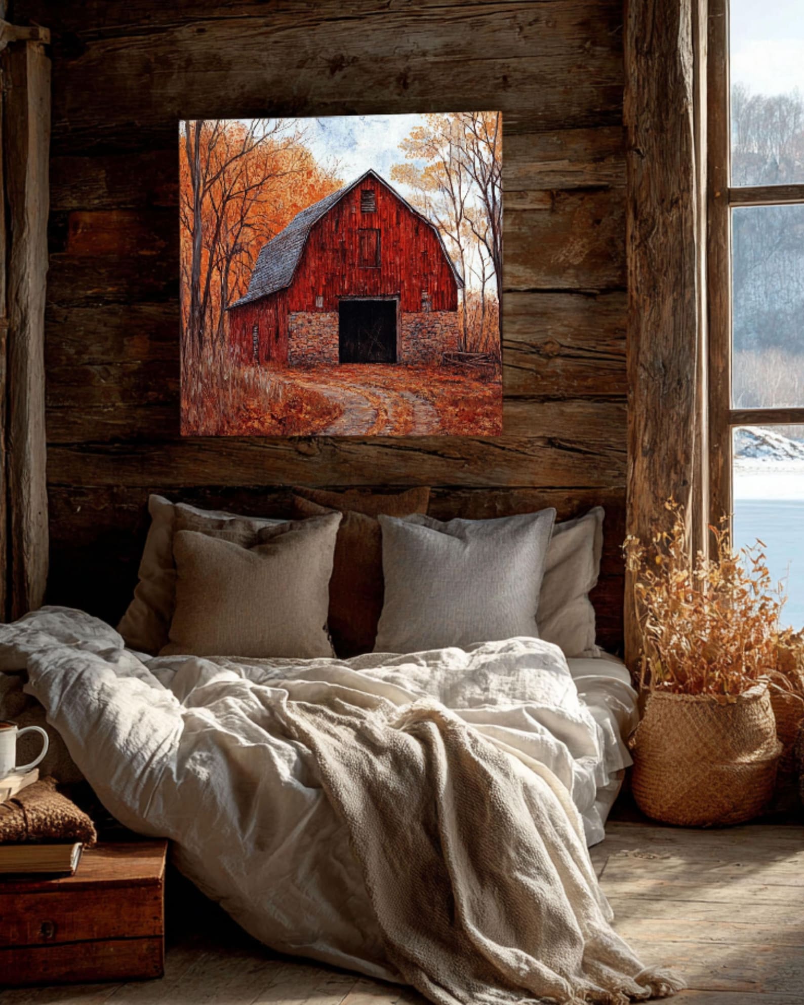 Rustic Red Barn Canvas Print: Farmhouse Wall Art - Etsy