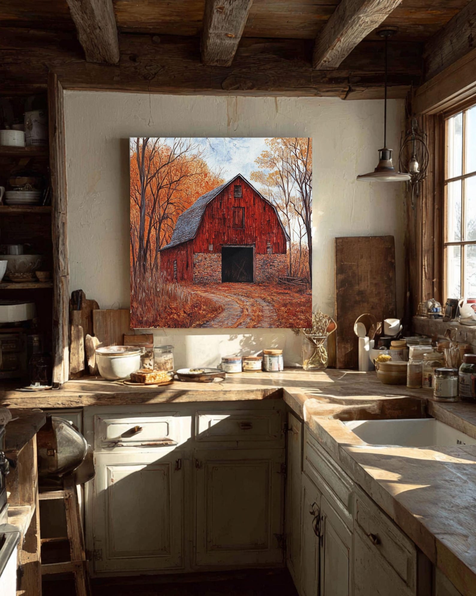 Rustic Red Barn Canvas Print: Farmhouse Wall Art - Etsy