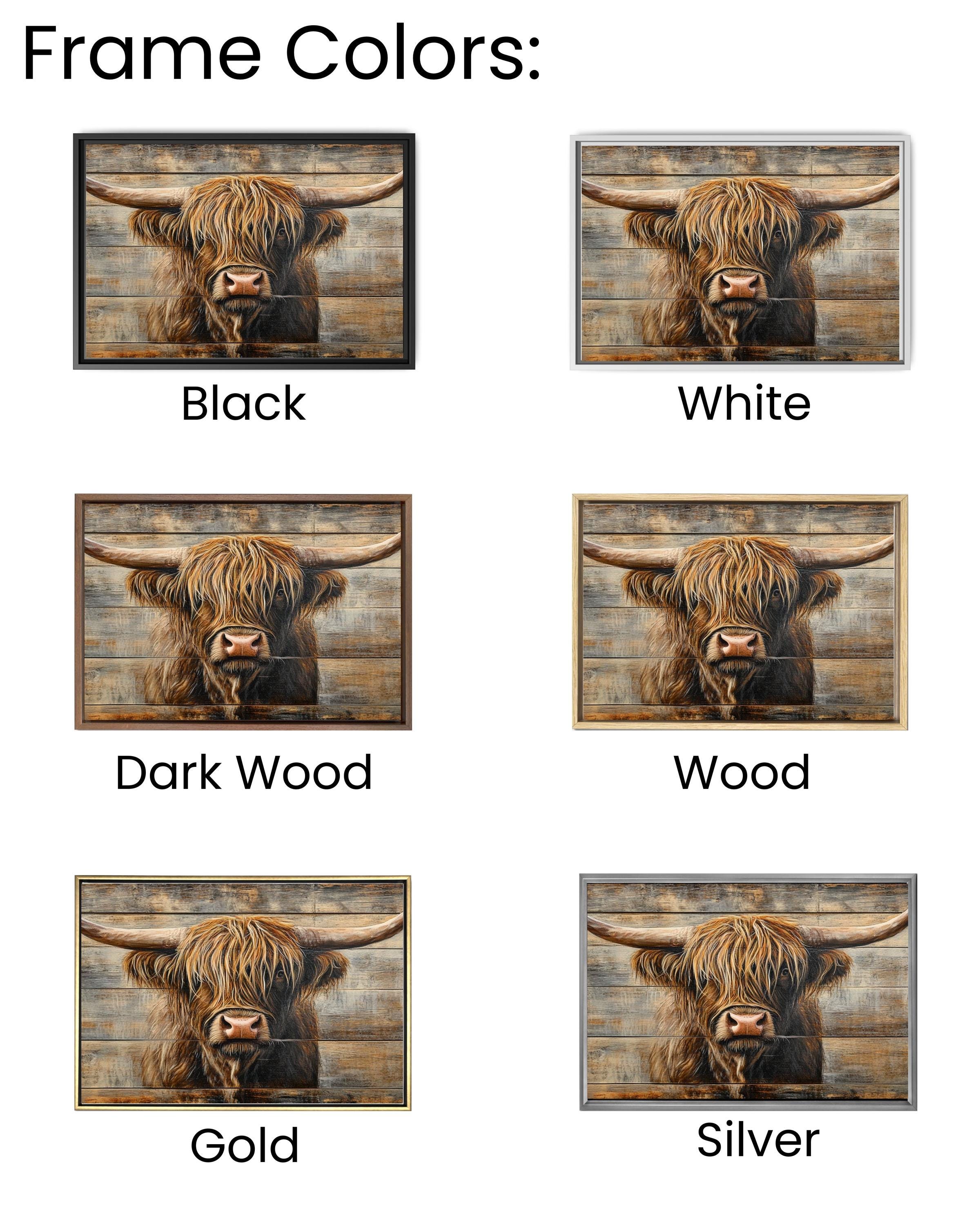 Rustic Highland Cow Canvas Print: Farmhouse Wall Art - Etsy
