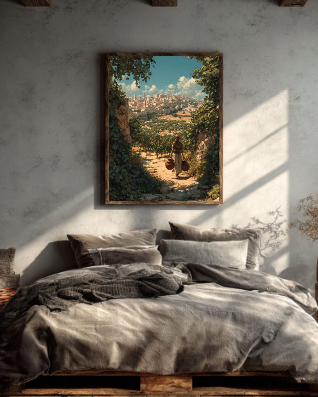 Rustic Ancient Israelite Woman Canvas Wall Art – Biblical Jerusalem ...