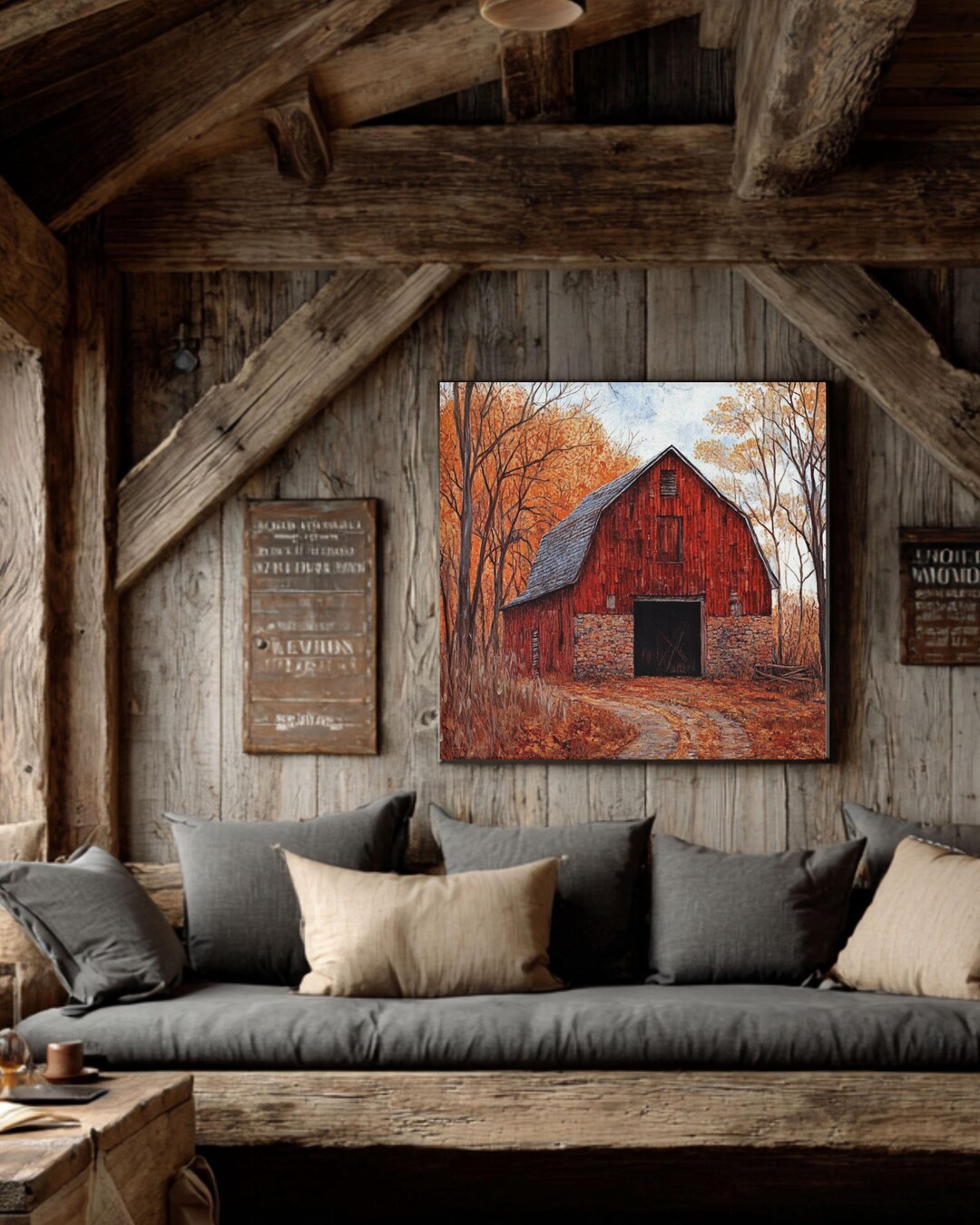 Rustic Red Barn Canvas Print: Farmhouse Wall Art - Etsy