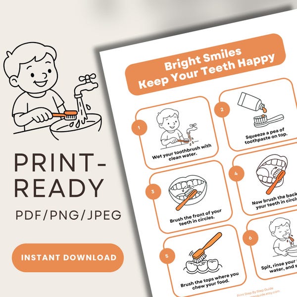 Tooth Brushing Chart - Etsy