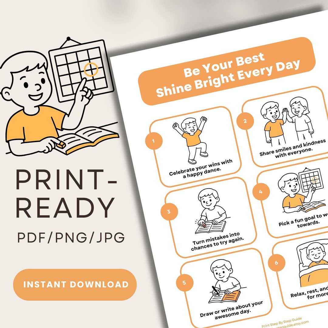 Growth Mindset Poster for Kids | Positive Affirmations Wall Art | 6 ...