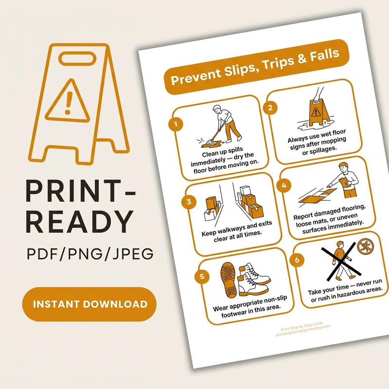 Fall Prevention Poster - Etsy