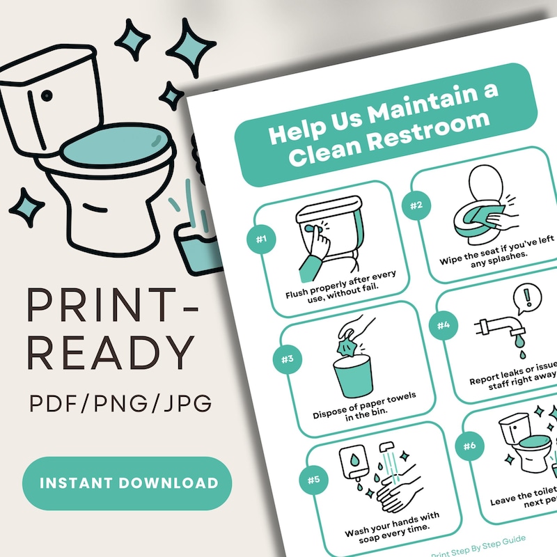 Keep the Toilet Clean Signs - Etsy