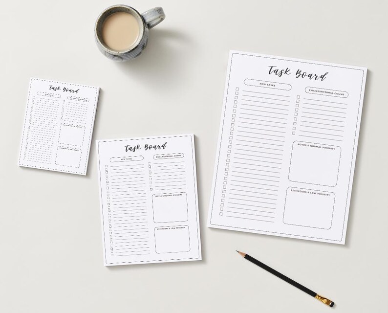 Task Board | Printable Task Tracker | Daily Planner | Productivity ...