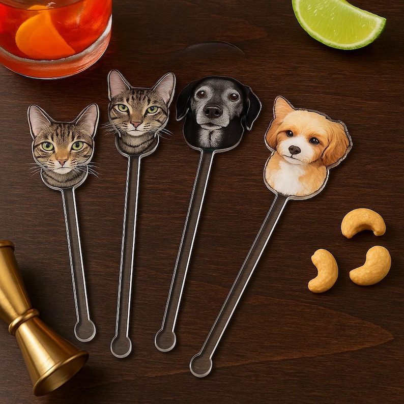 Personalized Pet Acrylic Cocktail Stirrers for Wedding Bar - Etsy