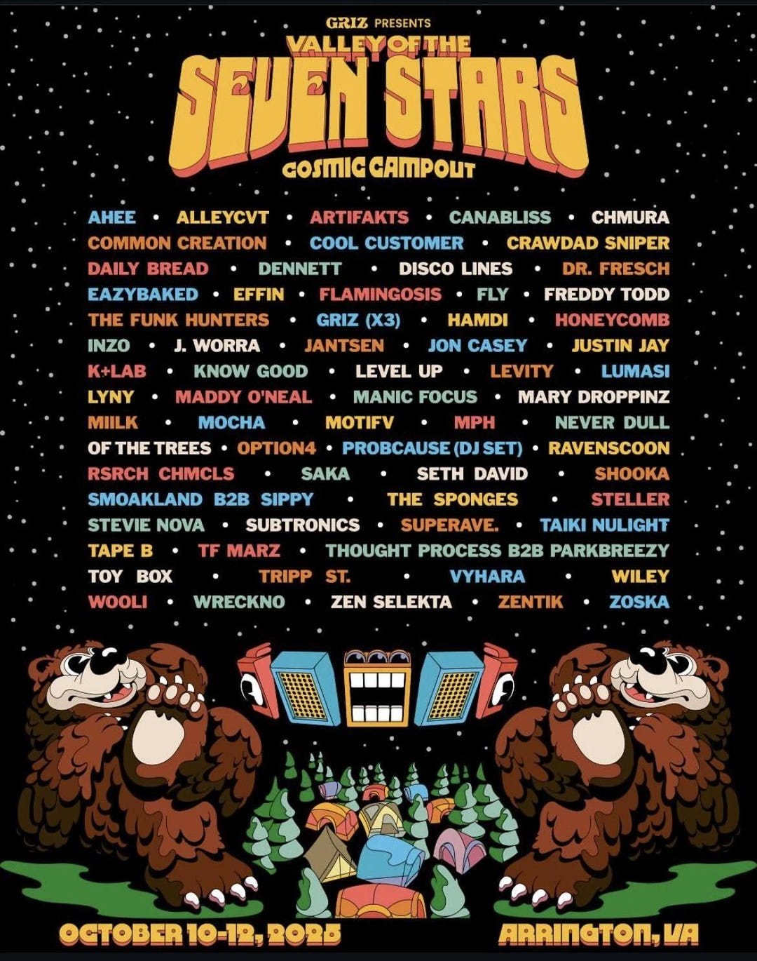 Griz Presents Seven Stars Festival in Arrington, VA Oct 10-12, 2025 ...