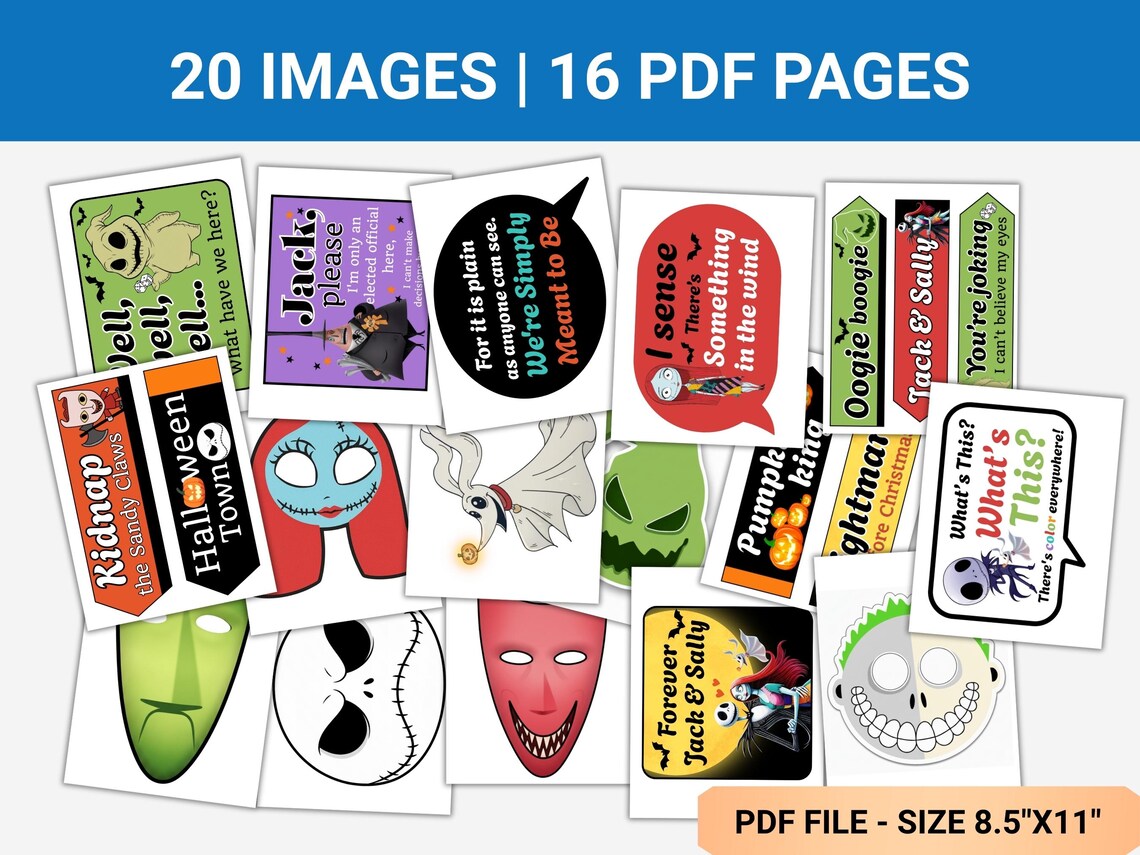 Nightmare Before Christmas Party Props, Nightmare Photo Booth Props ...