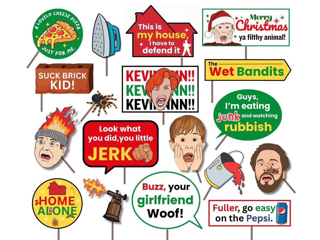 Home Alone Inspired Party Props: Christmas Holiday Photo Booth Props ...