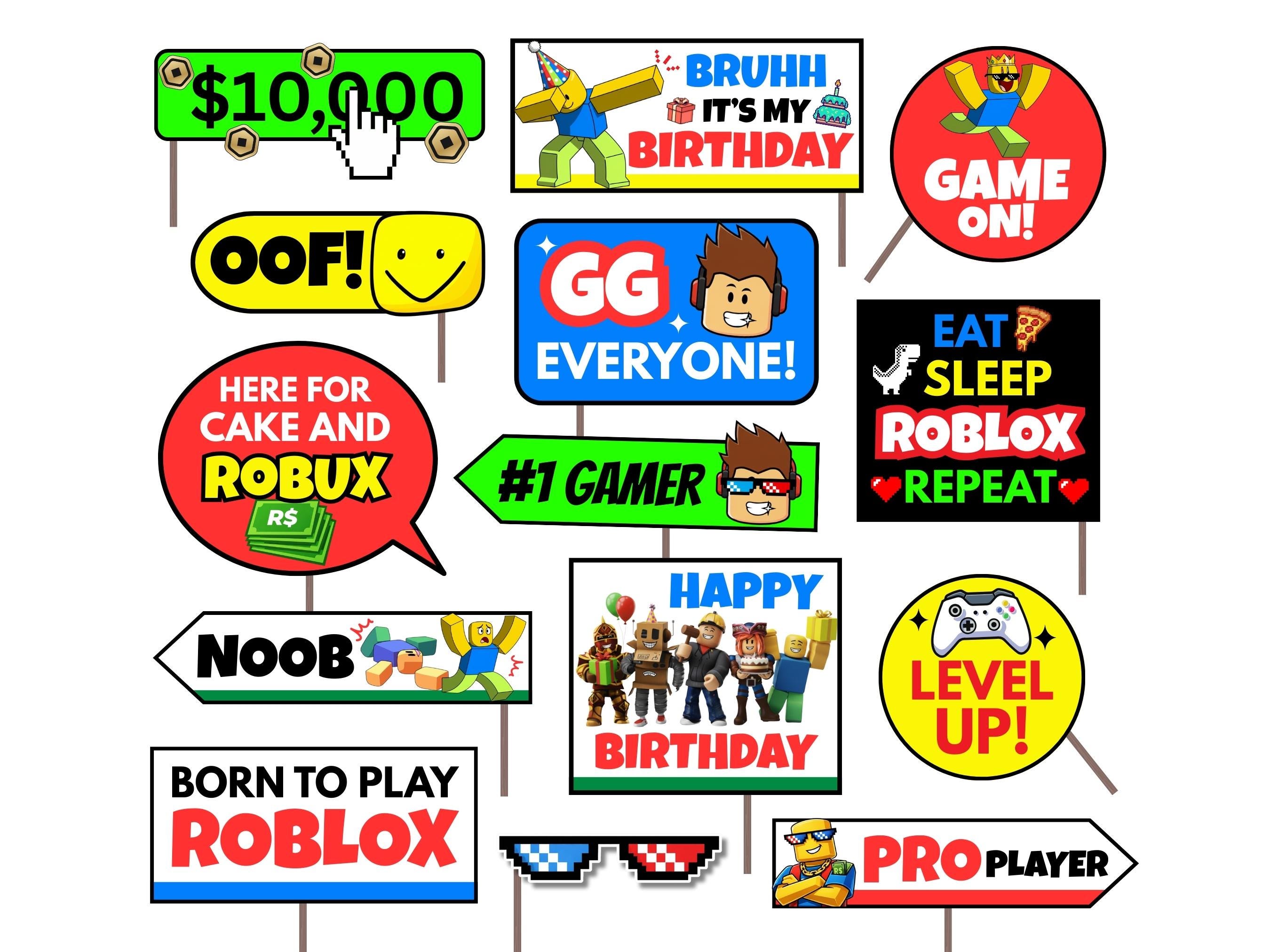 Roblox Inspired Birthday Party Props: Gamer Birthday Decorations ...