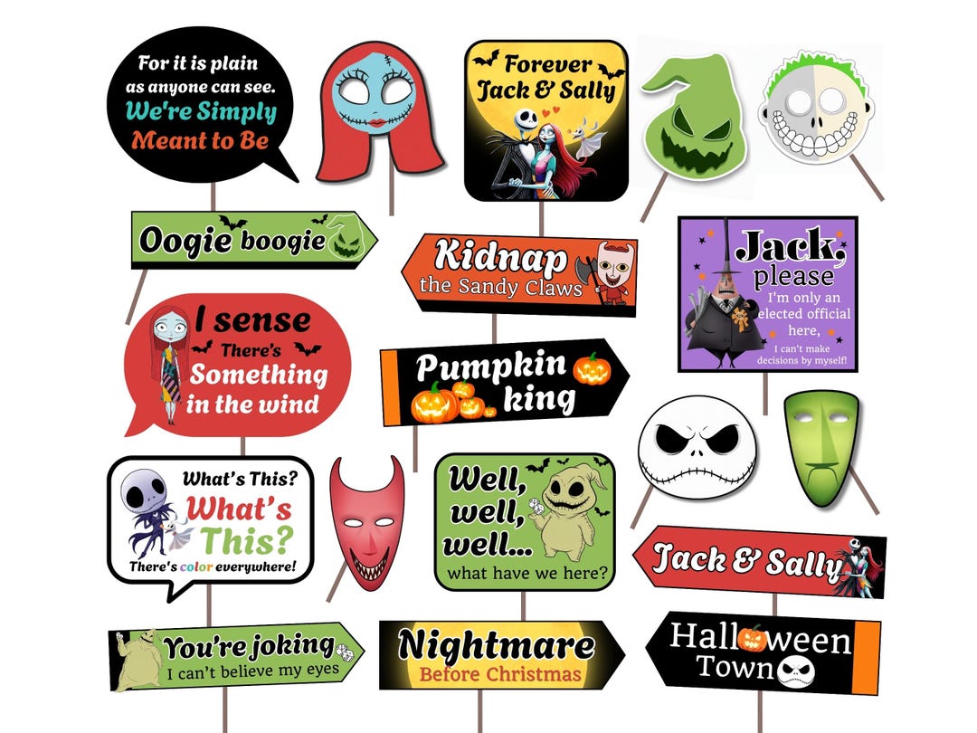 Nightmare Before Christmas Party Props, Nightmare Photo Booth Props ...