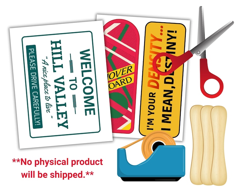 Back to the Future Party Props: BTTF Movie Photo Booth Props (digital ...