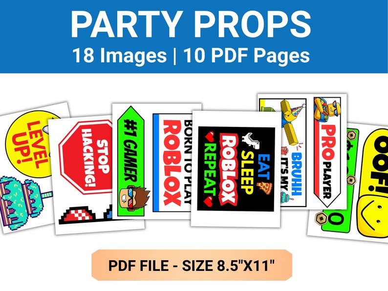 Roblox Inspired Birthday Party Props: Gamer Birthday Decorations ...