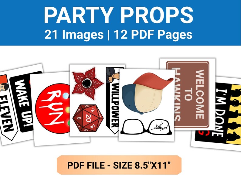 Stranger Party Props: Retro 80s Sci-fi Things Photo Booth Props ...