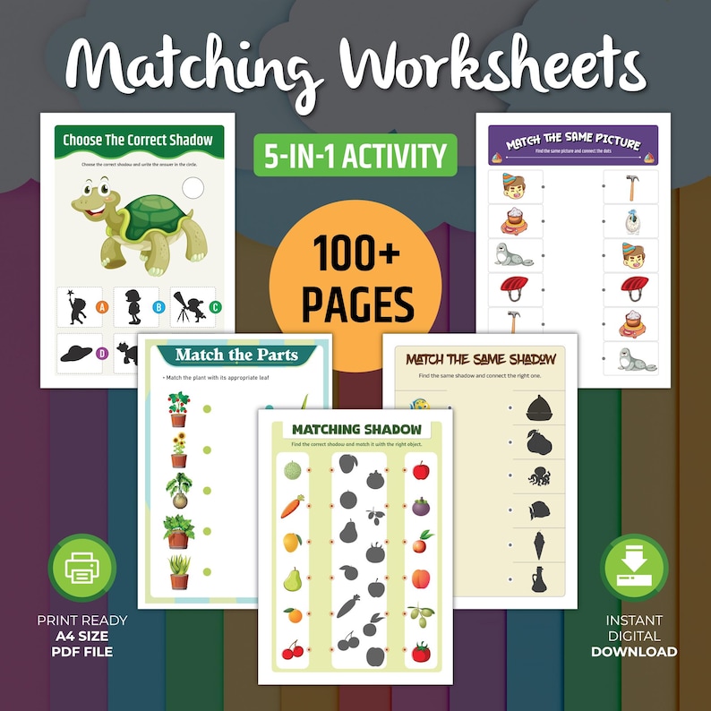 Matching Activity Printable Shadow Matching Game Preschool