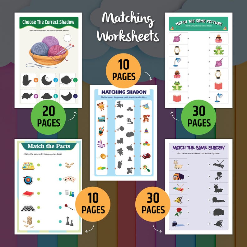 Matching Activity Printable, Shadow Matching Game, Preschool ...