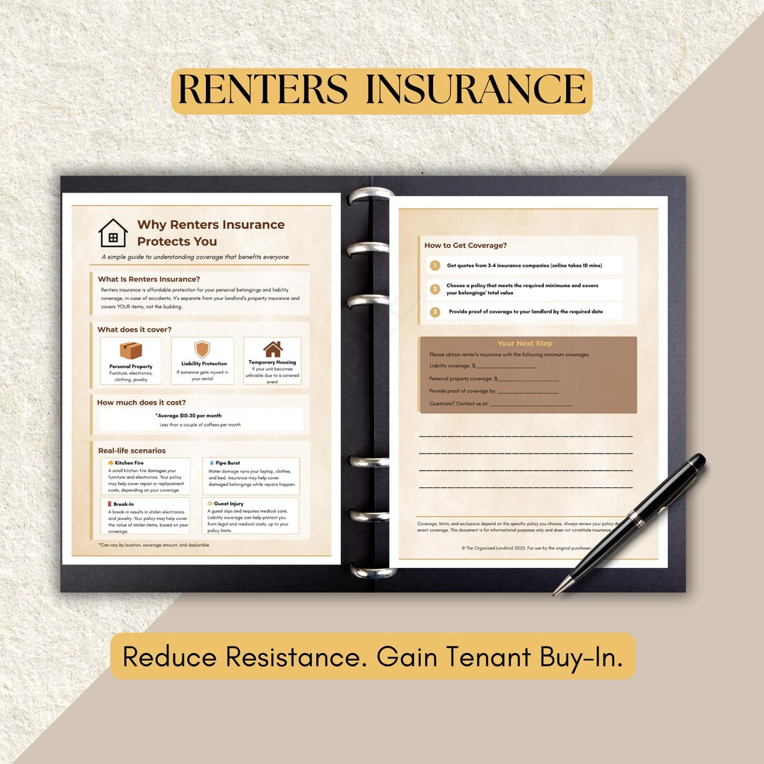Renters Insurance Handout for Tenants | Friendly Explainer Infographic ...