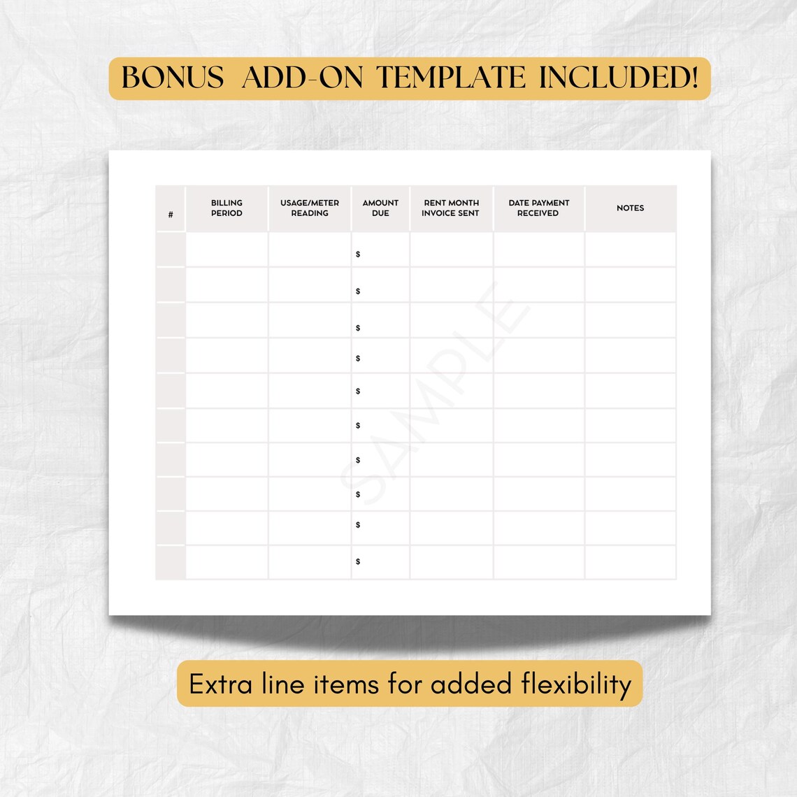 Landlord Monthly Utility Billing Tracker | Tenant Reimbursement Log ...