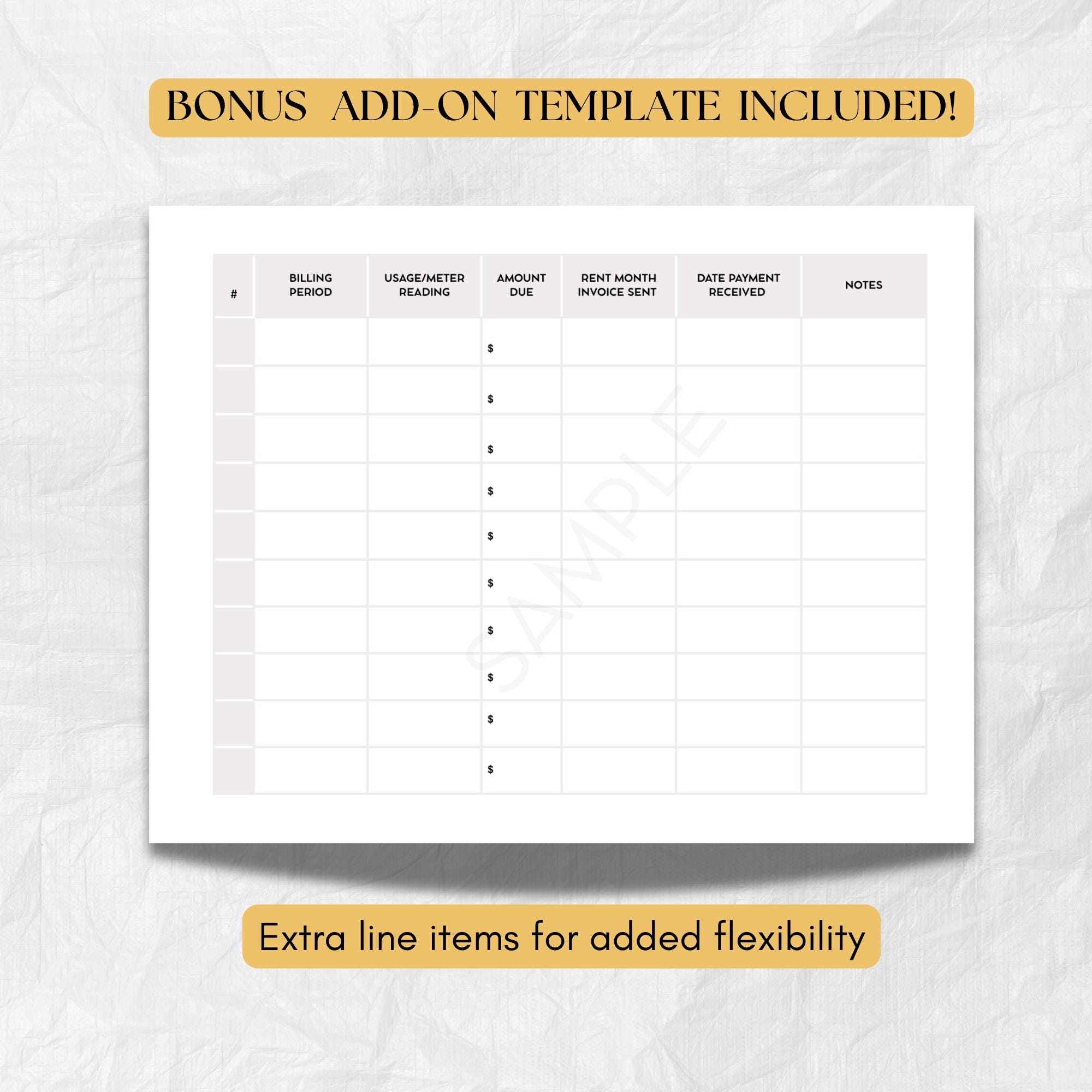 Landlord Monthly Utility Billing Tracker | Tenant Reimbursement Log ...