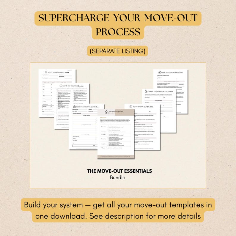 Move Out Cleaning Checklist Template | Landlord Tenant Move-out Packet ...