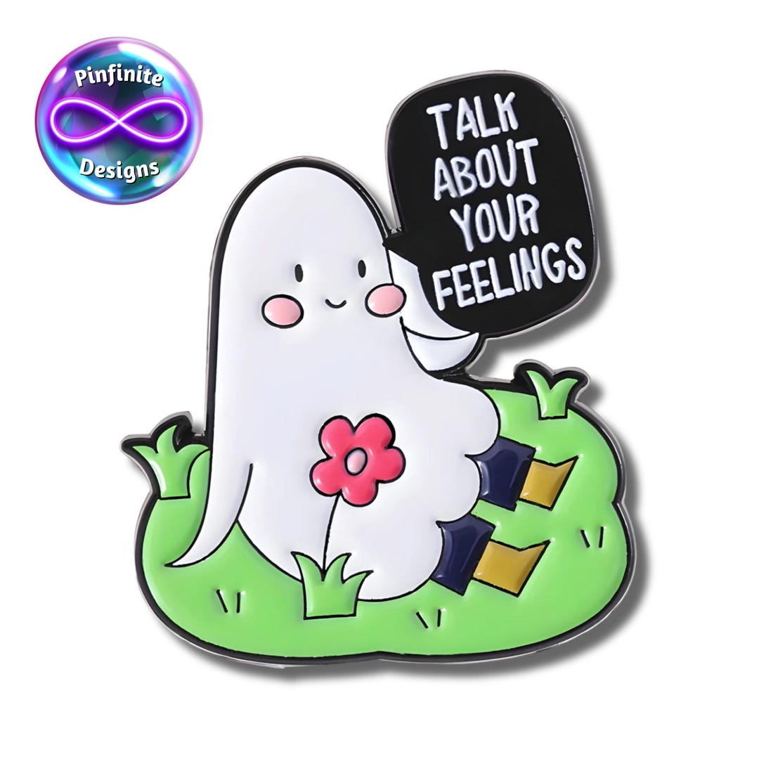 Talk About Your Feelings- Cute Ghost Enamel Pin - Etsy