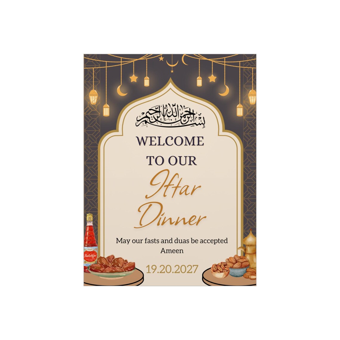 Ramadan Dinner Welcome Foam Print, Islamic Event Decor, or Home ...