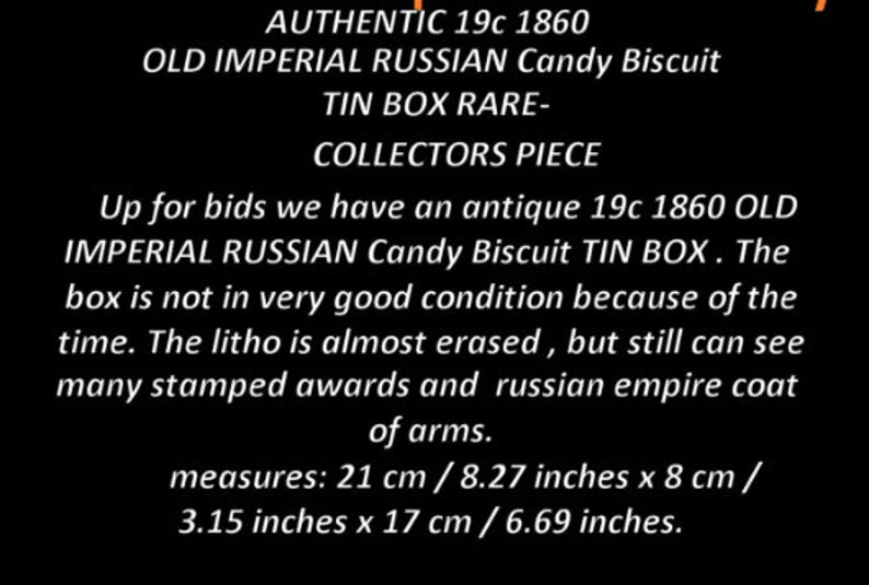 19c 1860 Old IMPERIAL RUSSIAN Candy Biscuit Tin BOX - Etsy