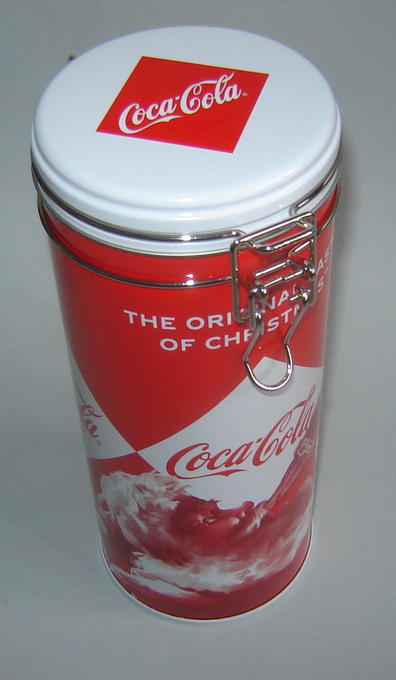 Christmas Coca Cola Tin Box Container Santa Claus White Lid | Etsy