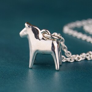 Small Sterling Silver Swedish Dala Horse Pendant - Etsy