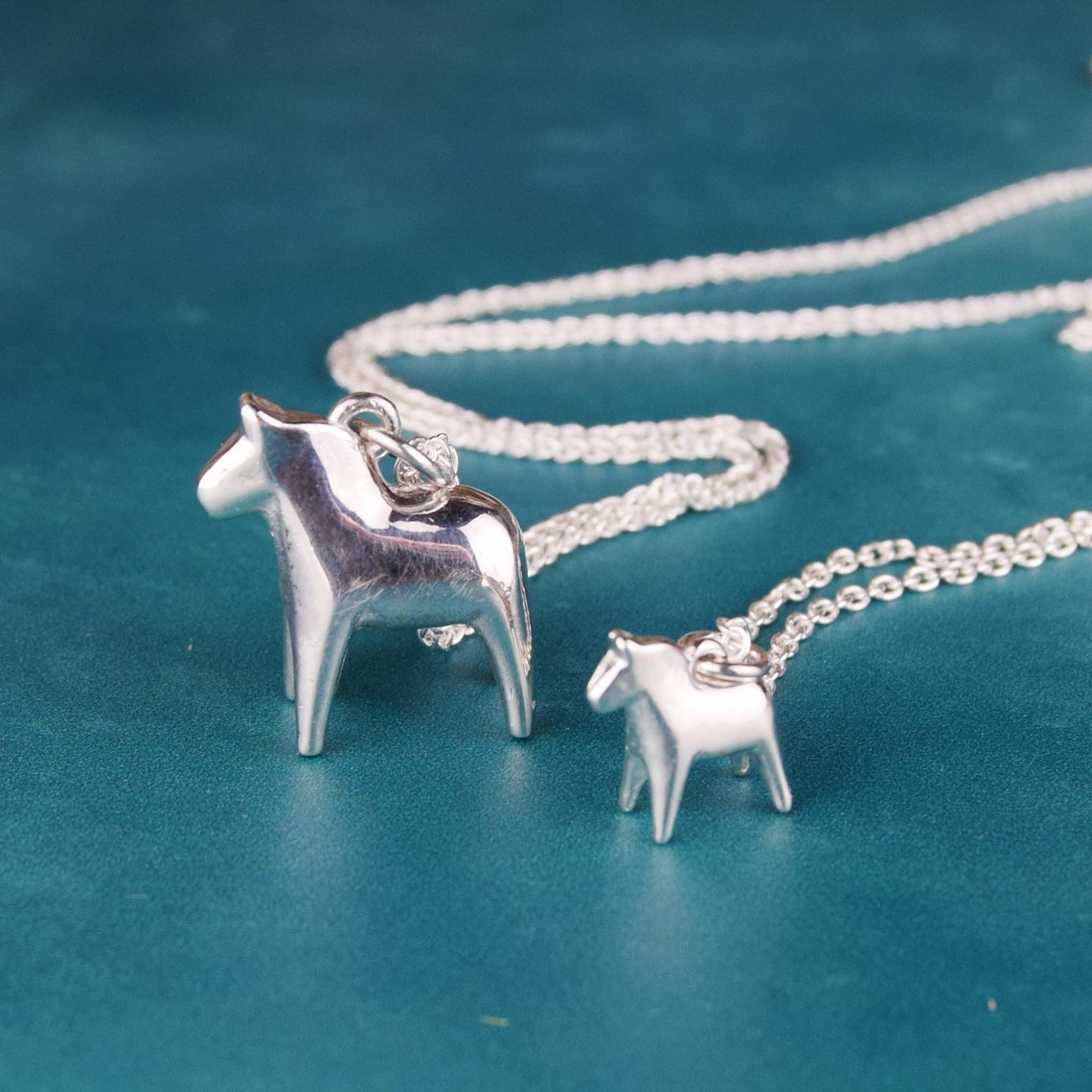 Small Sterling Silver Swedish Dala Horse Pendant - Etsy