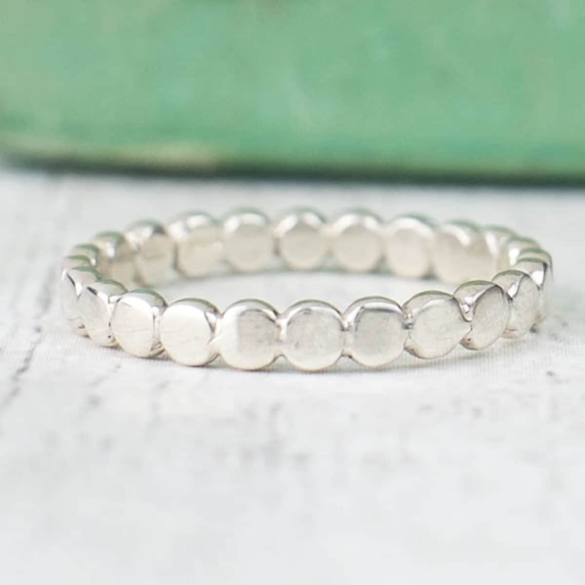 Pebble Stacking Ring, Sterling Silver Pebble Ring, Stackable Silver ...
