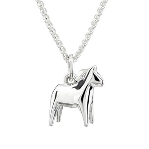Small Sterling Silver Swedish Dala Horse Pendant - Etsy