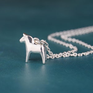 Small Sterling Silver Swedish Dala Horse Pendant - Etsy