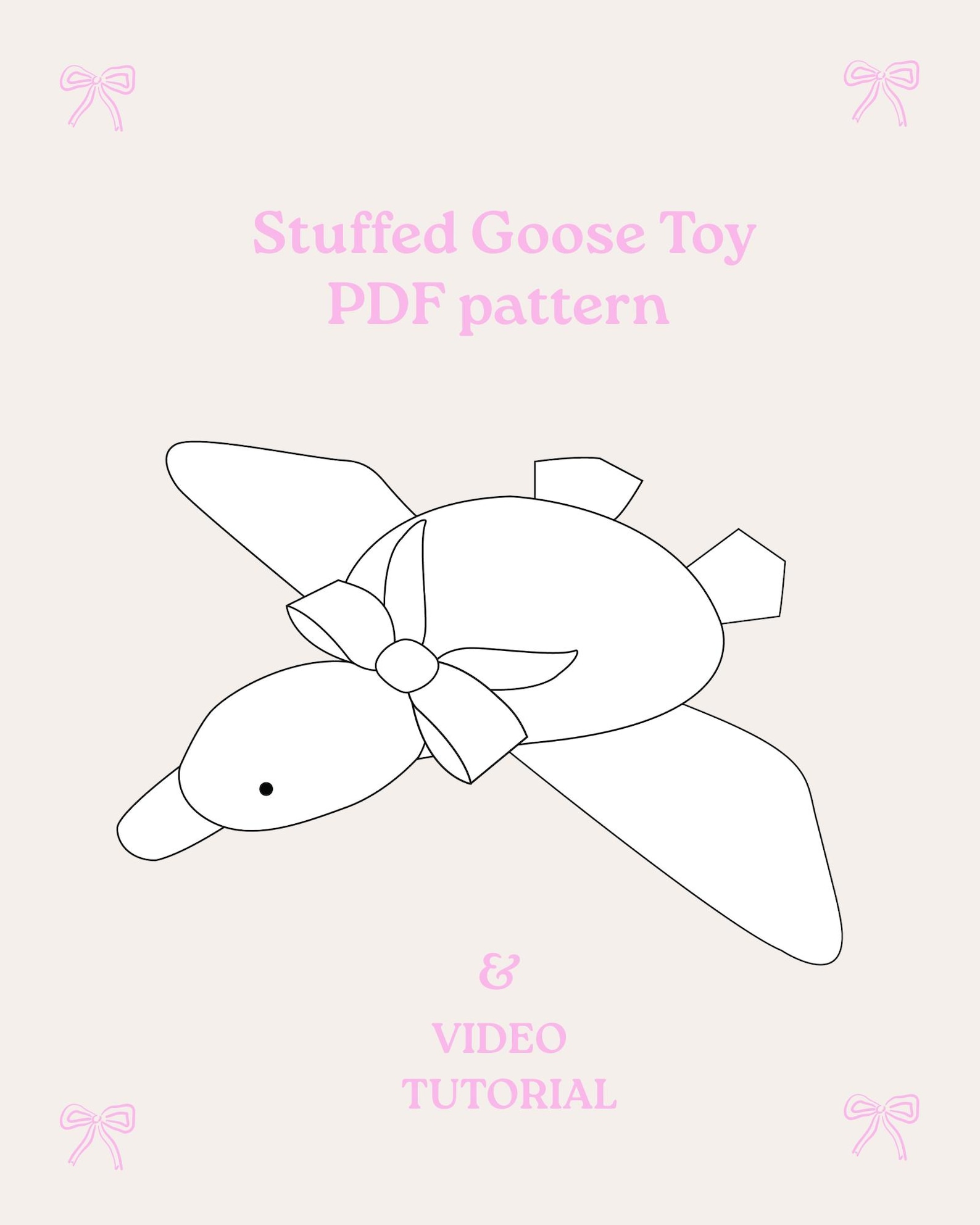 Goose Plush Sewing Pattern, DIY Stuffed Animal (PDF Pattern) - Etsy