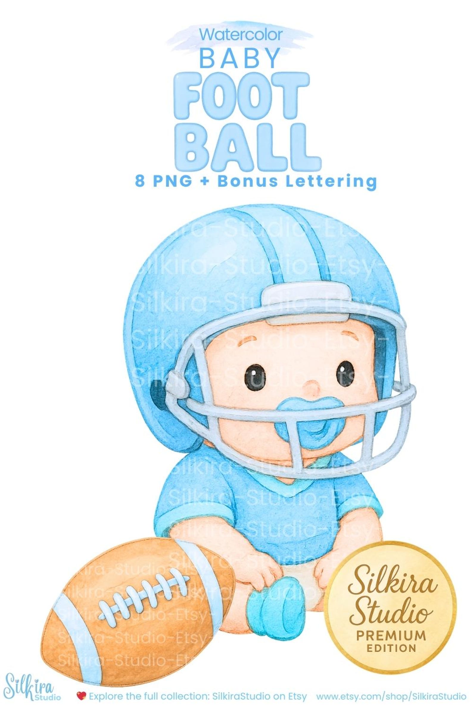 Touchdown Baby! Watercolor Football Pngs | Game Day Clipart for Boys ...