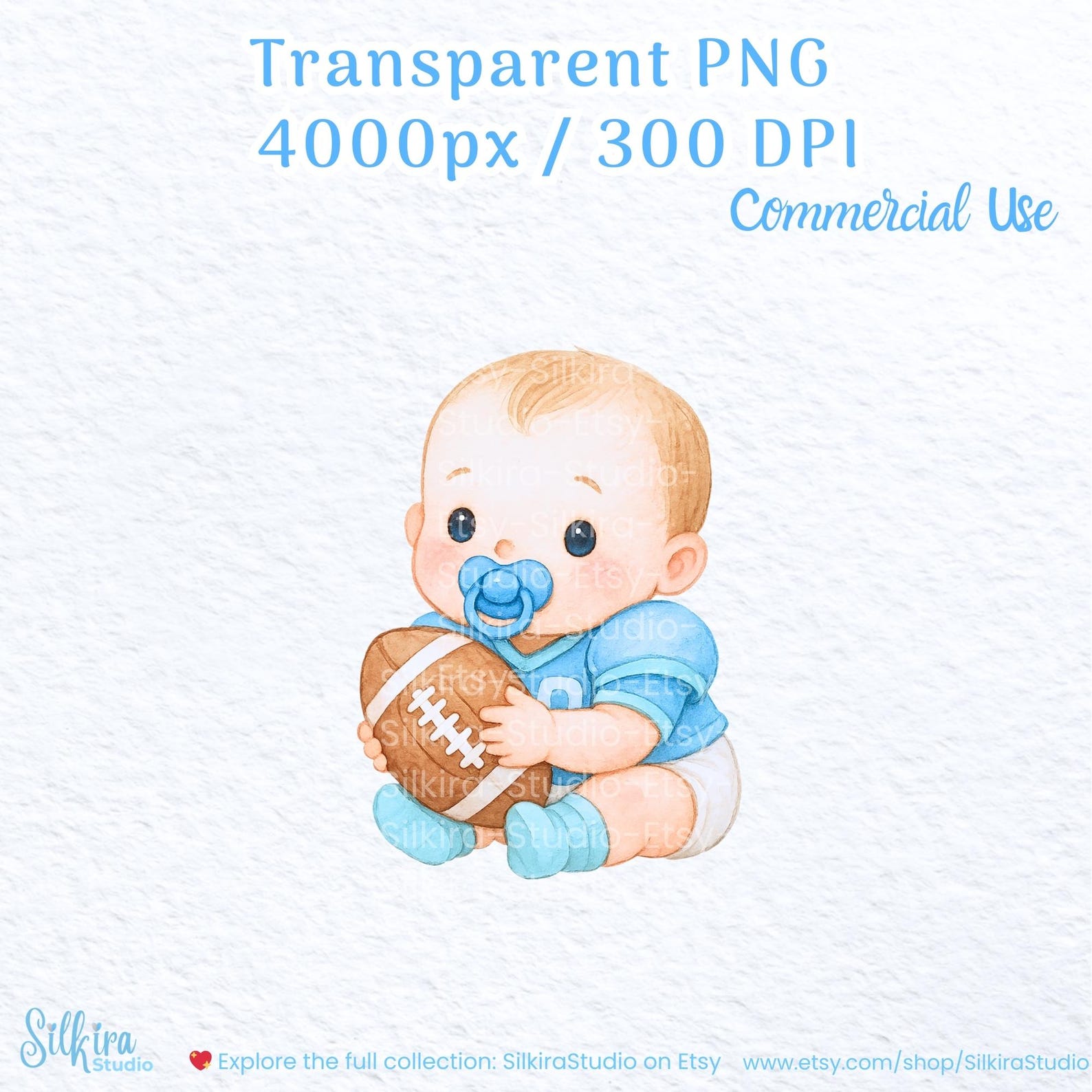 Touchdown Baby! Watercolor Football Pngs | Game Day Clipart for Boys ...