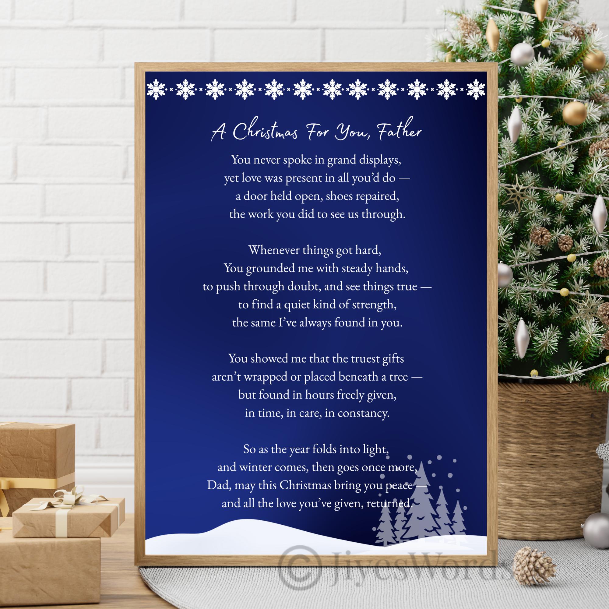 Printable Christmas Poem Gift Pack: Heartfelt Holiday Poetry (digital ...
