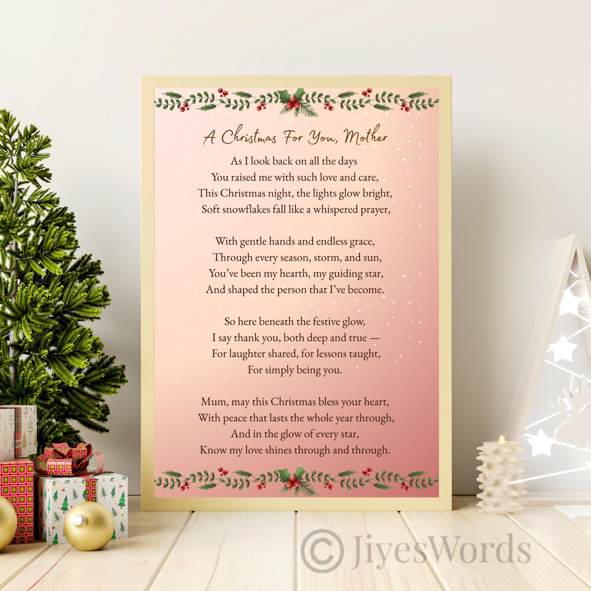 Printable Christmas Poem Gift Pack: Heartfelt Holiday Poetry (digital ...