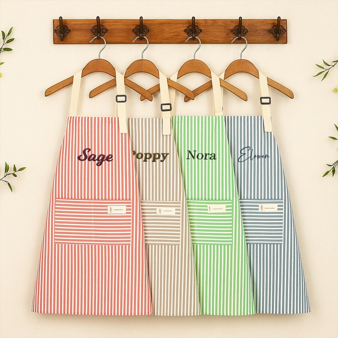 Custom Embroidered Apron,personalized Kitchen Apron,christmas Baking ...