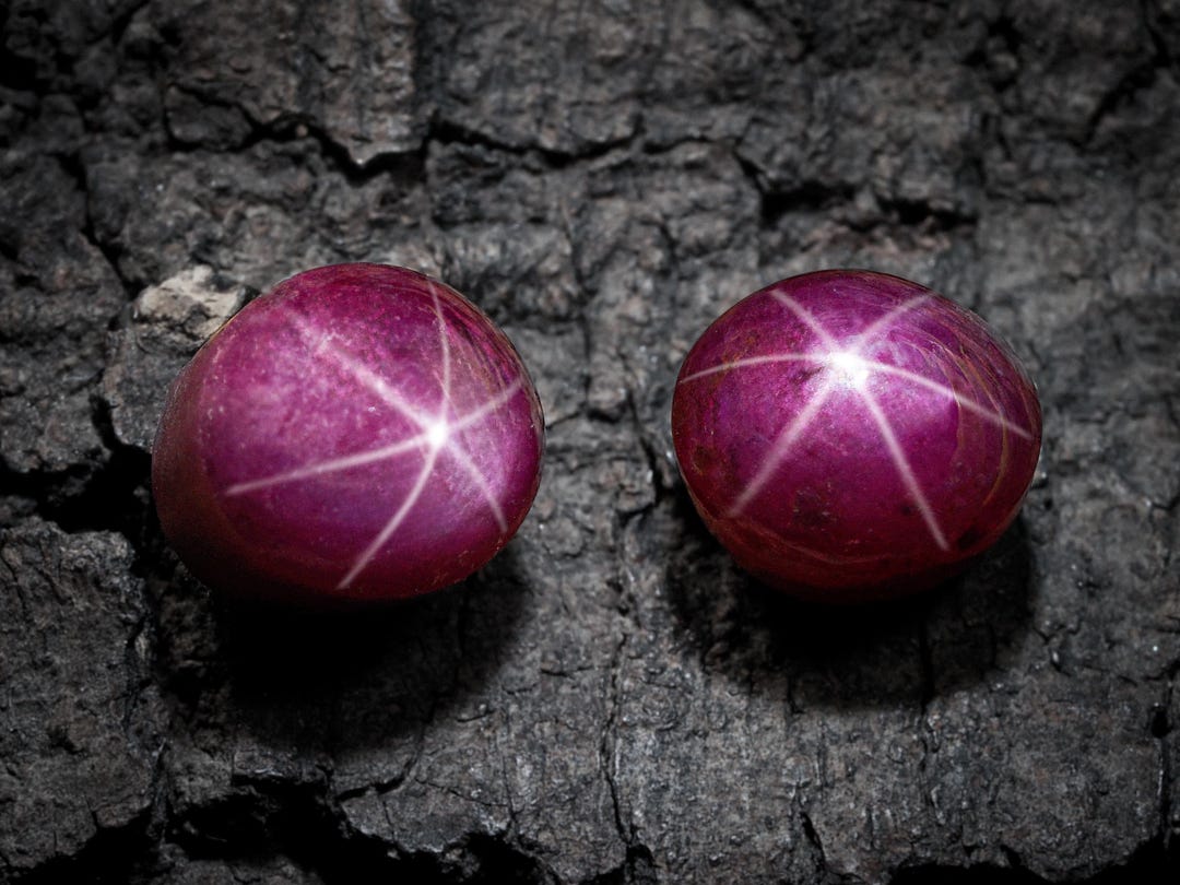 Natural 6-ray Star Ruby Cabochon Gemstones (7x6 MM) for Jewelry Making ...