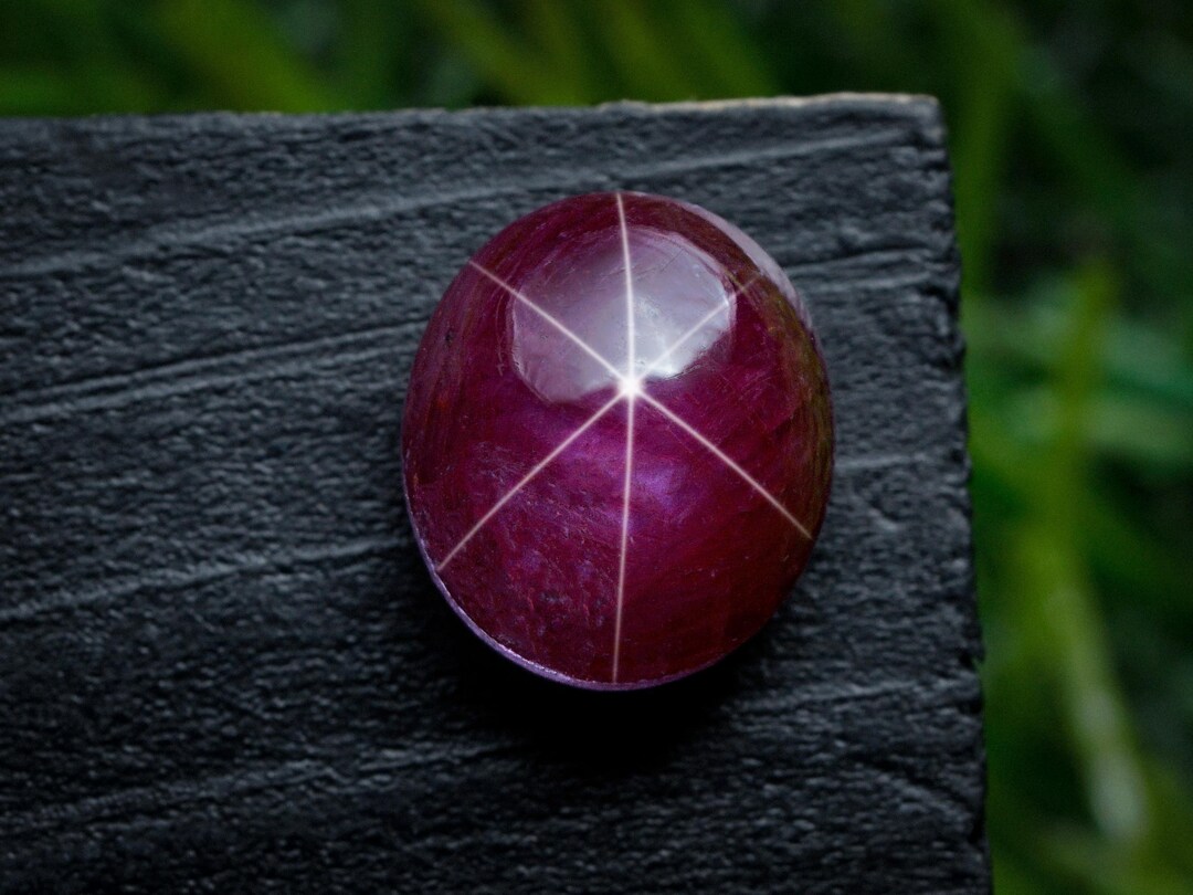 Natural 6-ray Star Ruby Cabochon - Hand-polished Gemstone (12x10 MM) - Etsy